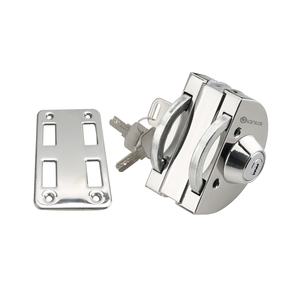 Security Stainless Steel 304 Double Cylinder Entrance Glass Door Lock ...